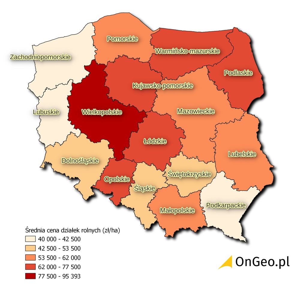 Ceny nieruchomości w Polsce – działki, domy, mieszkania | OnGeo.pl